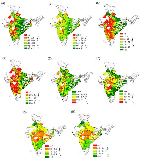 spatial distribution maps for a district level correlation