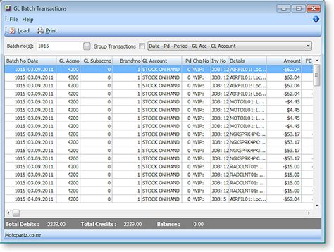 GL Batch Transactions