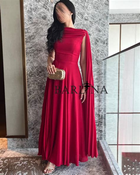 فستان أحمر جازار ميد أنيق متجر بارلينا Barllina