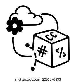 Code Implementation Concept Icon Sketchy Style Stock Vector Royalty Free Shutterstock