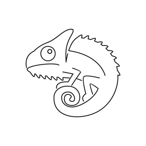 Premium Vector Chameleon Line Logo Icon Design Vector Illustration