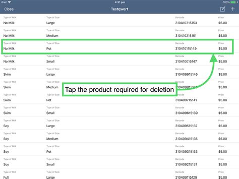 Ios Pos Delete A Single Product Variant Clickpos
