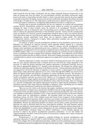 Simultaneous Network Reconfiguration And Capacitor Allocations Using A Novel Dingo Optimization
