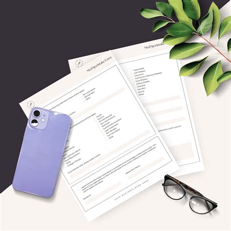 Nurse Injector Client Intake Form Dermal Filler Botox Consultation