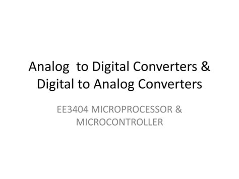 Interfacing Analog To Digital Data Converters Ee3404pdf Computer Peripherals Computing