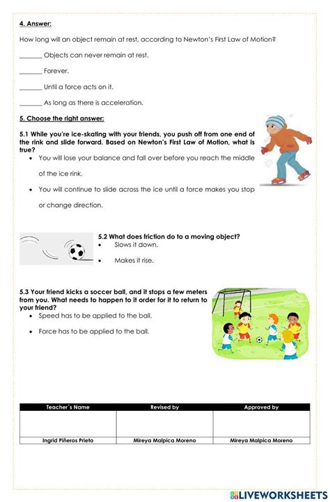 Newtons First Law Of Motion Worksheet Worksheets Library