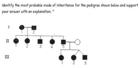 solved identify the most probable mode of inheritance for