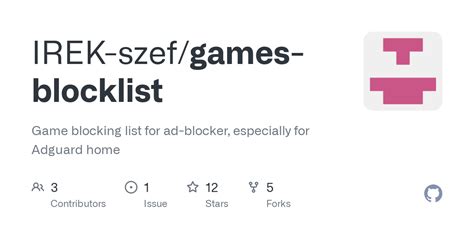 Github Irek Szefgames Blocklist Game Blocking List For Ad Blocker Especially For Adguard Home