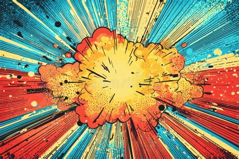 Dynamic Comic Book Style Explosion With A Vibrant Burst Of Colors Creating A Dramatic Visual