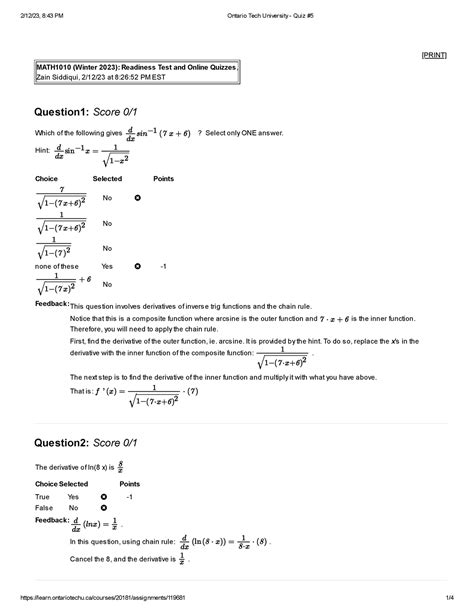 Access To Mobius Online Quizzes And Readiness Assessment 5 Print Math1010 Winter 2023