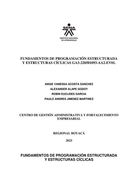 Fundamentos De Programación Estructurada Y Estructuras Cíclicas