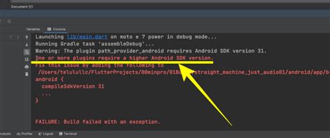 Flutter Flutterを210に上げてandroidアプリとしてビルドしたら「one Or More Plugins Require A Higher Android Sdk
