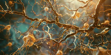Detailed View Of A Nerve Cell Exploring The Complex Network Human Nervous System Background