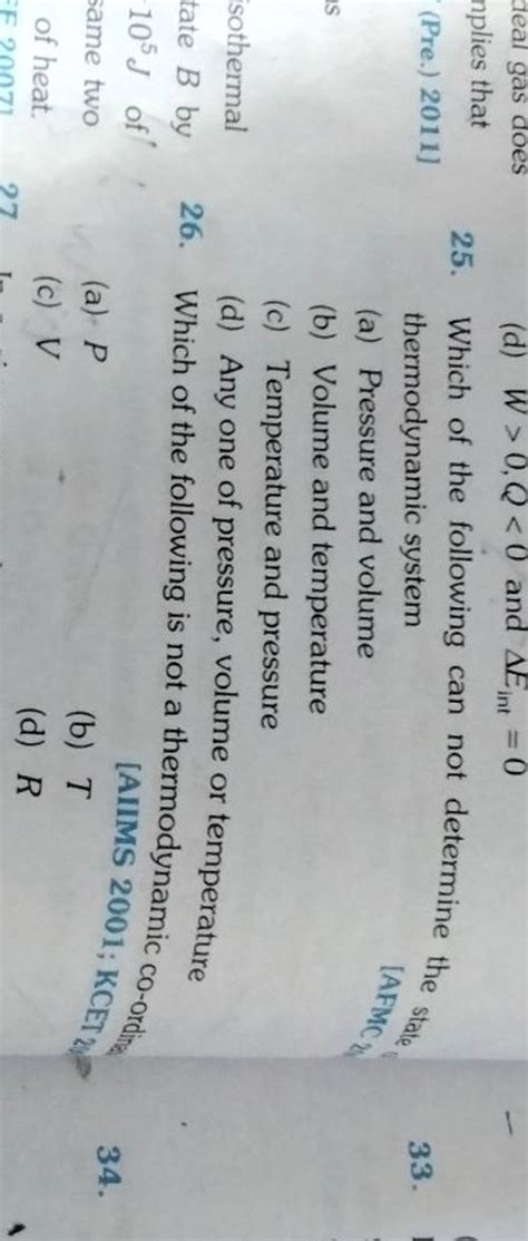 Isothermal D Any One Of Pressure Volume Or Temperature Tate B By 26 W