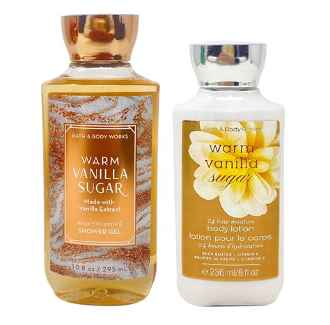 Bath And Body Works Warm Vanilla Sugar 2 Piece T Set Includes 10