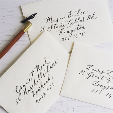 Calligraphy Handwritten Wedding Invitations Calligraphy Envelope