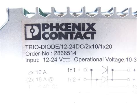Phoenix Contact Trio Diode 12 24dc 2x10 1x20 Power Supply