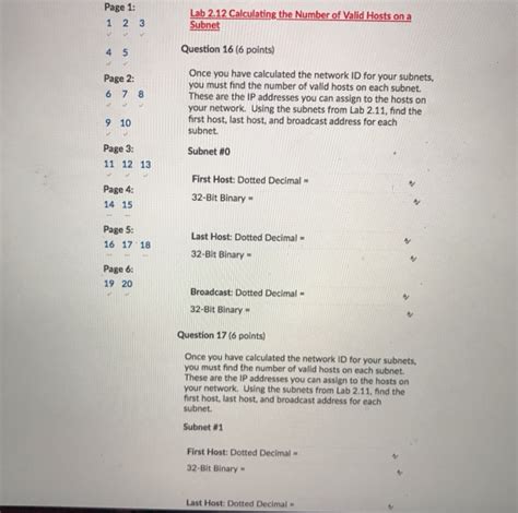 Solved Lab 212 Calculating The Number Of Valid Hosts On A