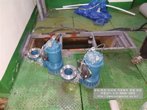 아파트 기계실 집수정 입형배수펌프 철거 후 수중 배수펌프 설치 공사 Dvs → Dwe 유지보수 대영파워펌프and인정테크