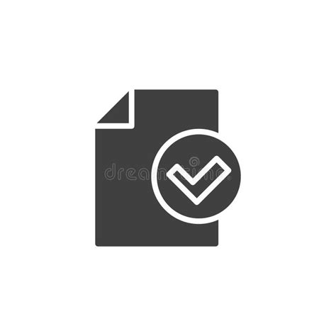 Document With A Checkmark Vector Icon Stock Vector Illustration Of