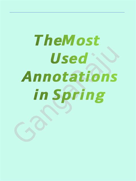 Spring Boot Annotations In Spring Pdf Spring Framework Mongo Db