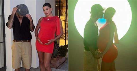 Justin Bieber Kisses Cradles Wife Hailey S Baby Bump In Sweet Photos