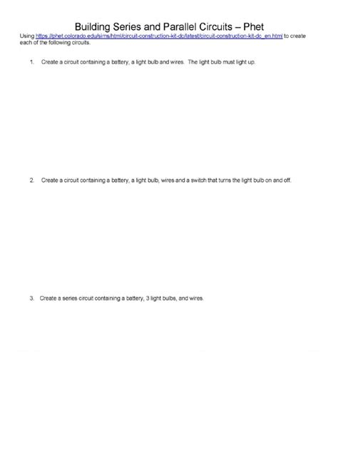 Phet Building Series And Parallel Circuits Pdf