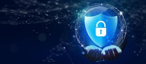 Premium Photo Business Hand Holding Shield With Padlock Icon And