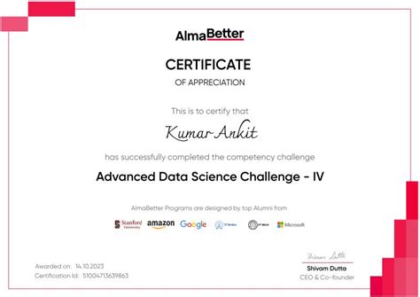 Completed Data Science Challenge Iv At Almabetter Kumar Ankit Posted