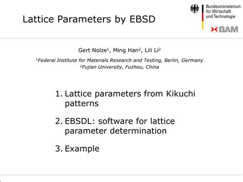 Pdf Lattice Parameters By Ebsd