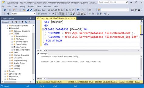 sql server move database files