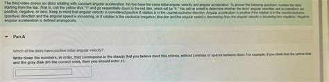 The Third Video Shows Six Disks Rotating With Constant Angular