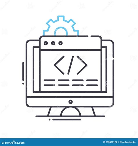 Web Developer Line Icon Outline Symbol Vector Illustration Concept Sign Stock Vector
