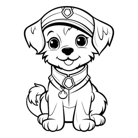 귀여운 만화 강아지 개 색칠 책 터 일러스트레이션 프리미엄 Ai 생성 벡터