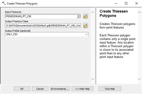 Create Thiessen Polygons Tool Learning Zone