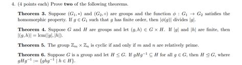Solved Points Each Prove Two Of The Following Chegg