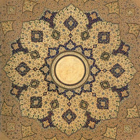 Islamic Art Pattern Shamsa Sunburst Design For The Mughal Emperor