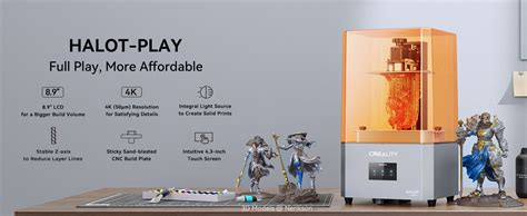 Creality Resin 3d Drucker Halot Play Harzdrucker Mit 4k Auflösung 8 9 Monochrom Lcd Uv