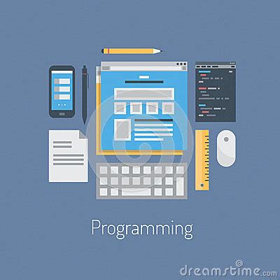 Web And Html Programming Flat Illustration Stock Photo Image