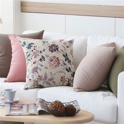 엔틱퍼플 린넨 쿠션커버디자인5종