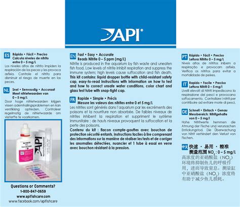 API Nitrite Test Kit FW SW 180 Tests Includes Directions Tip