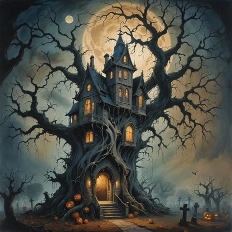 Solve Haunted Tree House Jigsaw Puzzle Online With 196 Pieces