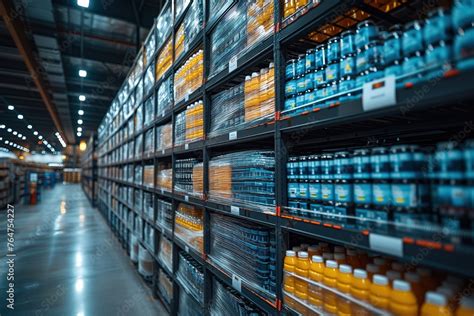 Wide Angle Crisp Photo Of A Fully Automated Warehouse Storage System
