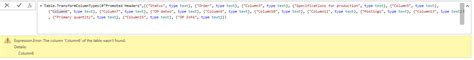 expression error the column column6 of the tabl microsoft