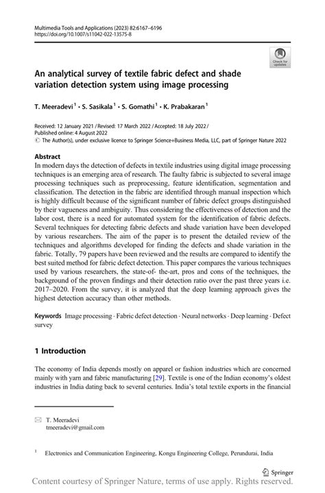 An Analytical Survey Of Textile Fabric Defect And Shade Variation