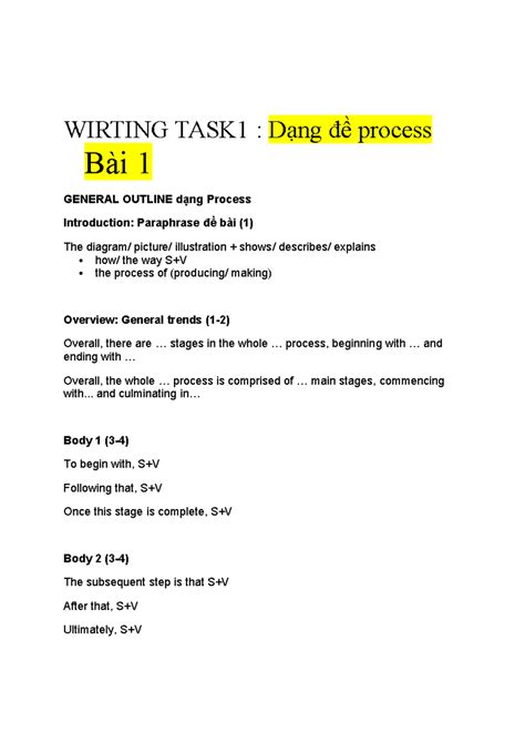 Wirting Task1 Wirting Task1 Dạng đề Process Bài 1 General Outline Dạng Process Introduction