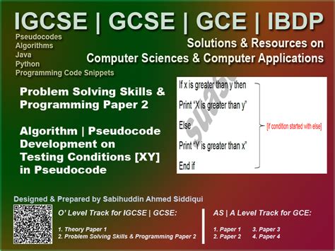 Understanding Pseudocodes On Testing Conditional Statements For Xy