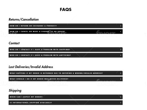 Shopify Dropdown Clickable Accordion FAQ Page Upwork