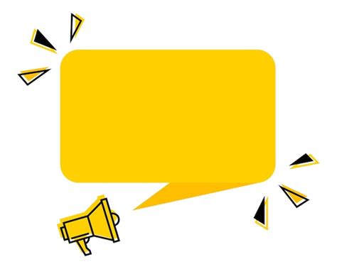 Premium Vector Text Frame With Loudspeaker Sign Modern Design Vector Illustration Yellow