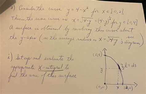 Solved Consider The Curve Y 4 X2 ﻿for Xe[0 2] ﻿this Is The